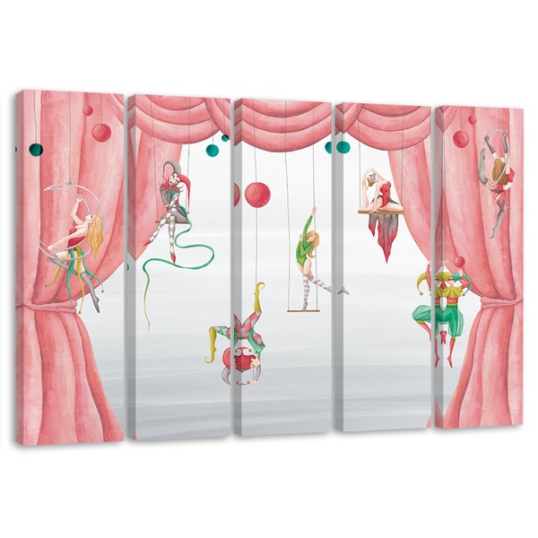 Canvas print for children's room 5 parts - Circus acrobats | ARC PRINT
